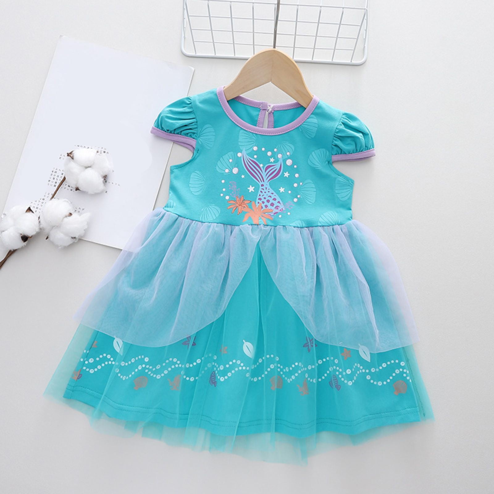 Tondswi Ariel Costume for Girls, Princess Costume for Girls Kids Ariel ...