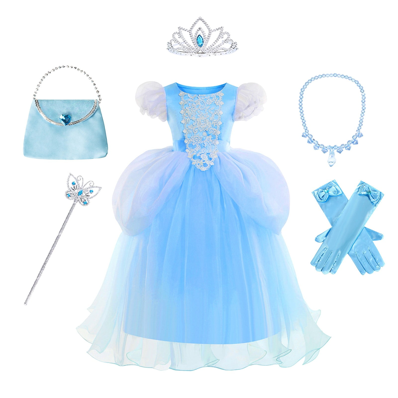 Tondswi Cinderella Costume for Girls, Princess Costume for Girls Kids ...