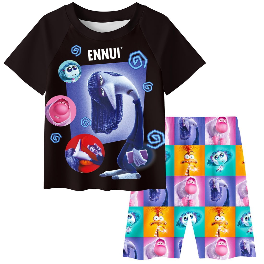Tondswi Inside Out 2 Girls Pajamas Short Pjs 2 Piece Short Sleeve Top ...
