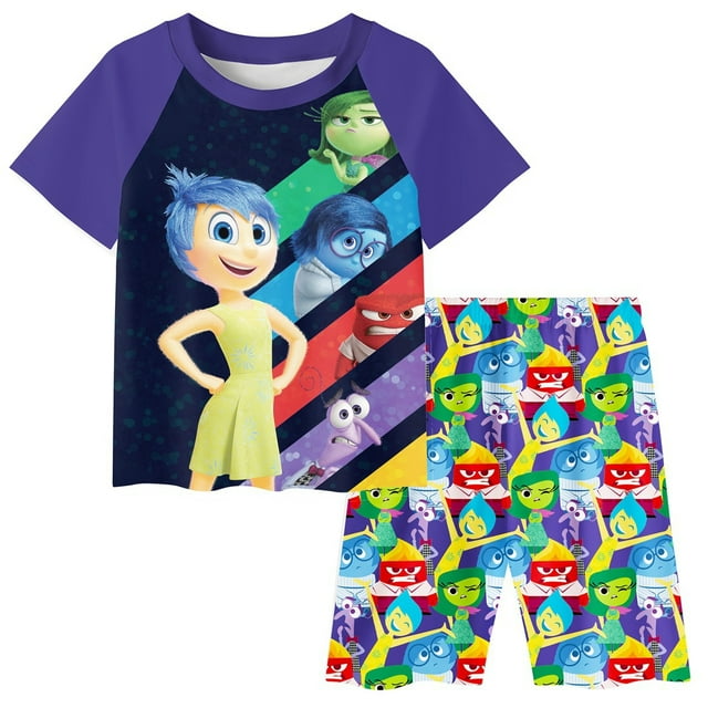 Tondswi Kids Inside out 2 Shirt, Inside Out 2 Girls Pajamas Short Pjs 2 ...