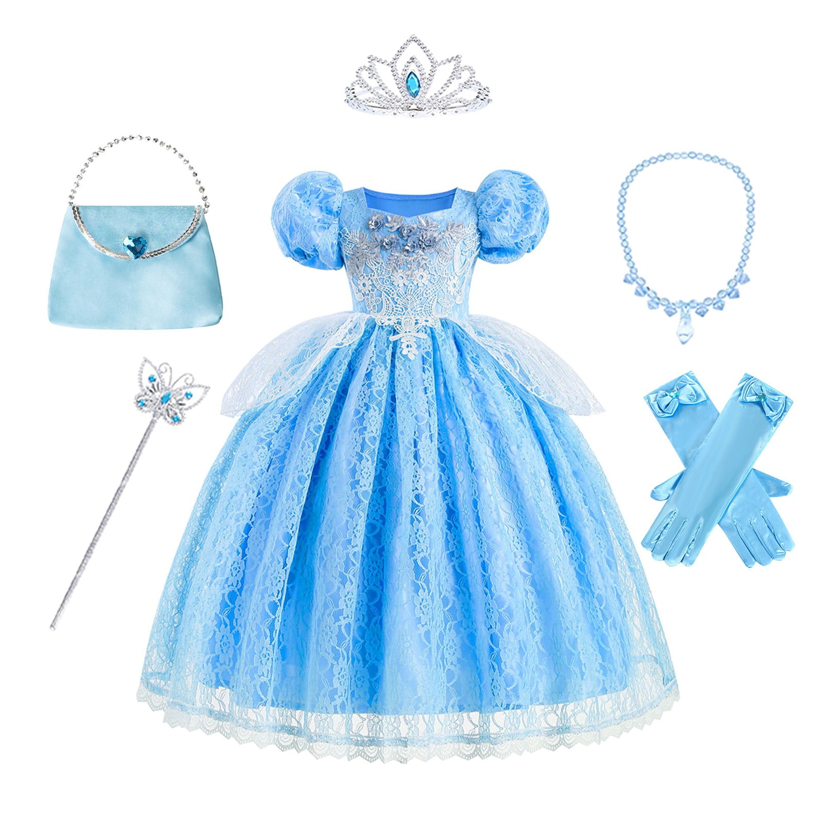 Tondswi Princess Cinderella Dresses for Girls - Princess Dresses with ...