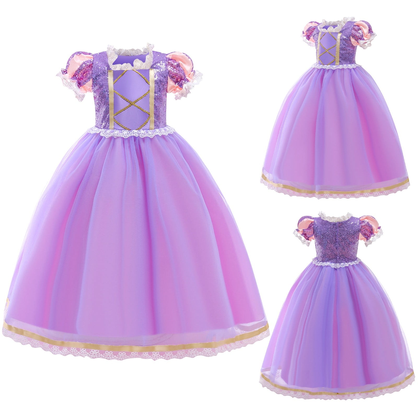 Tondswi Princess Rapunzel Dress - Kids Girls Princess Dresses Halloween ...