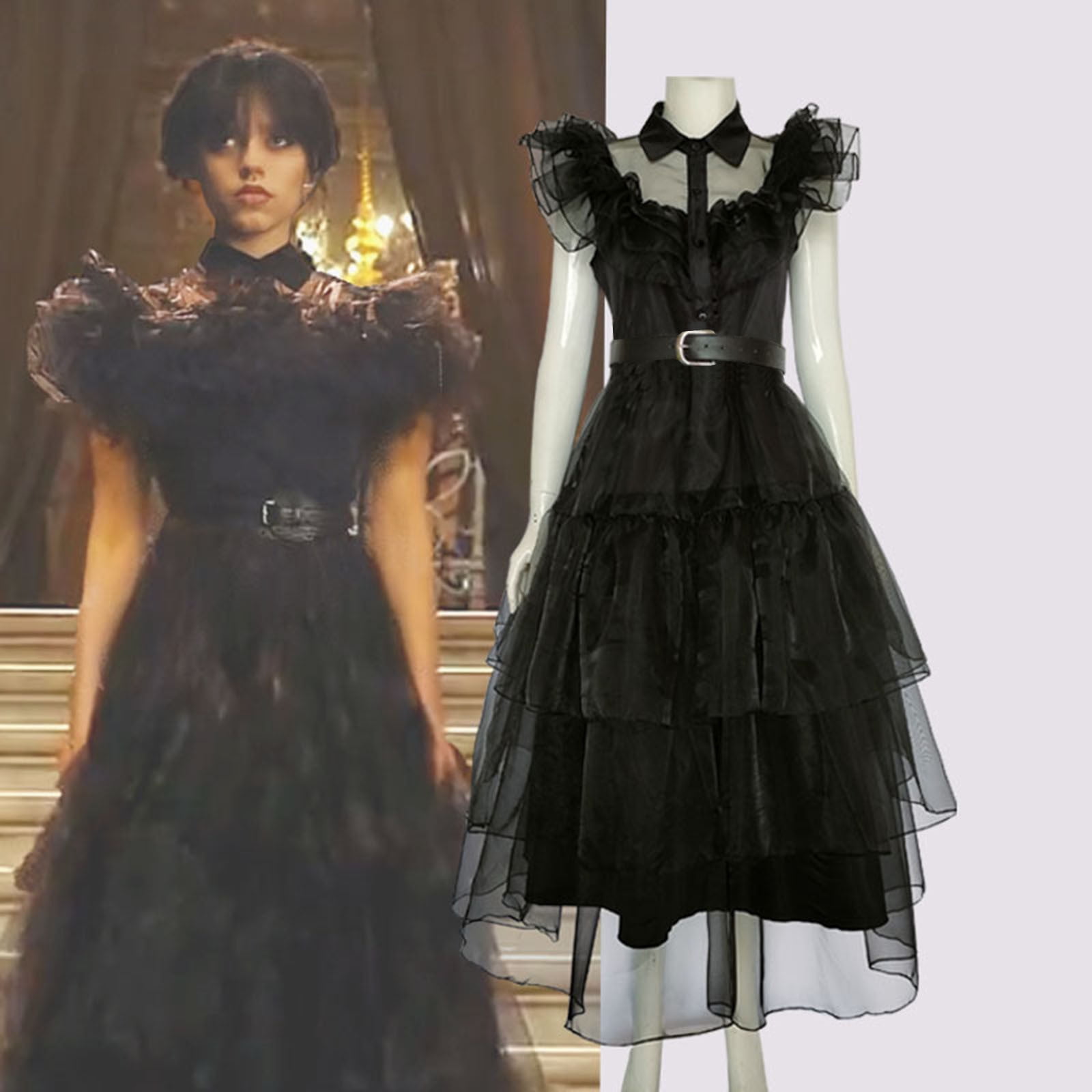 Tondswi Wednesday Addams Costume Dress, 4-13 Years Outfits with ...
