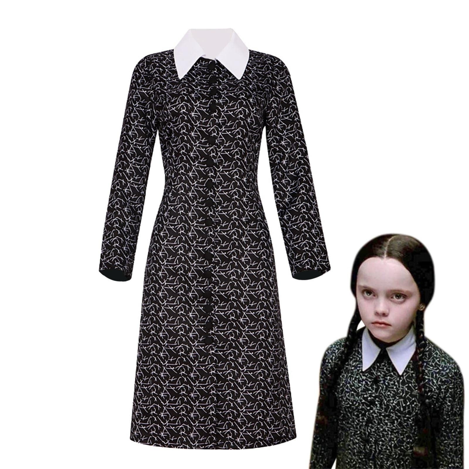 Tondswi Wednesday Addams Costume Dress, 4-13 Years Outfits with ...
