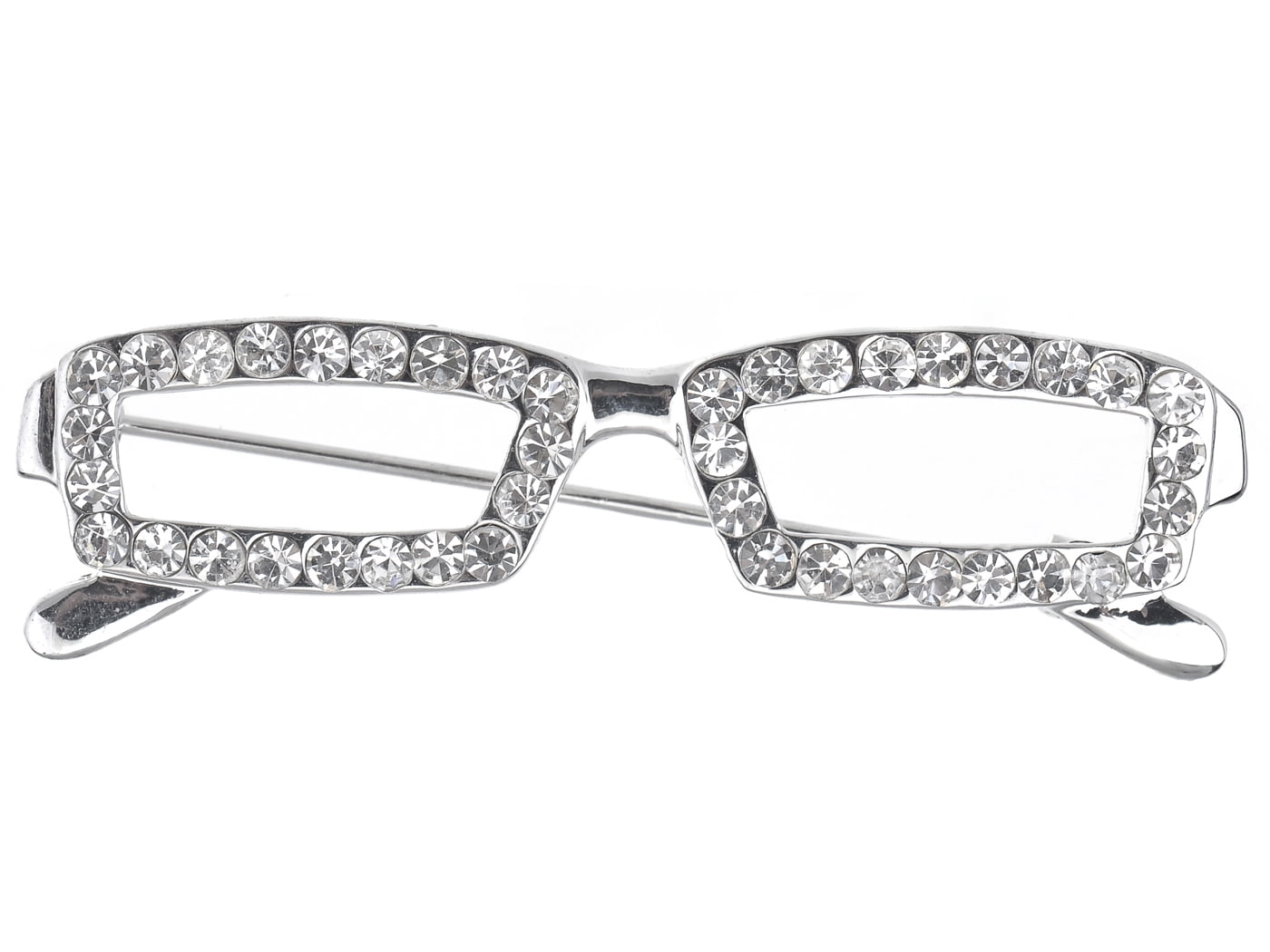 Tone Clear Crystal Colored Rhinestones Rectangle Nerdy Glasses Brooch Pin - Walmart.com