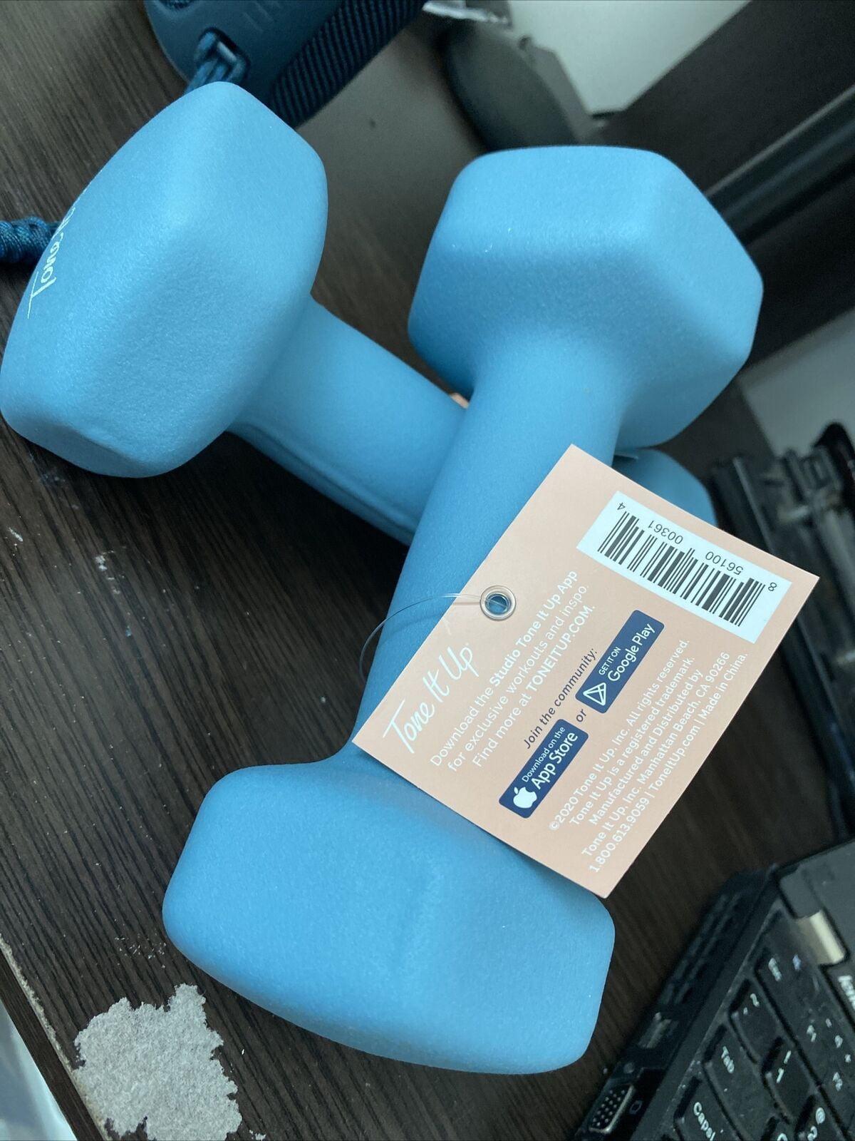 Tone It Up Neoprene Hex Hand Weight Dumbell 5lb. Blue (Lot 2 Total Set ...