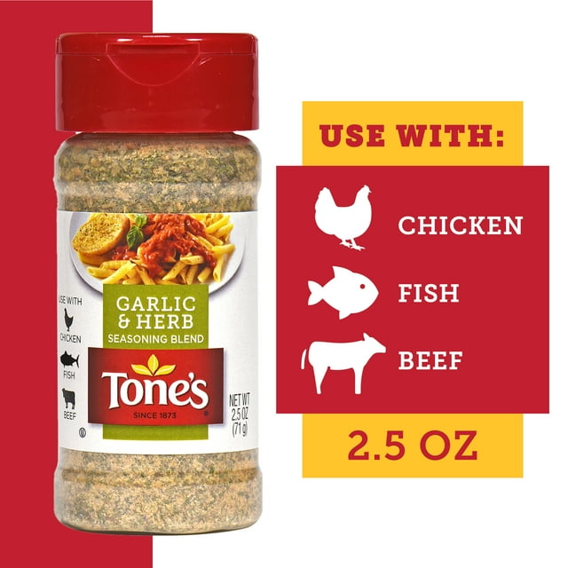 Tone's Garlic & Herb Seasoning Blend, 2.5 oz - Walmart.com
