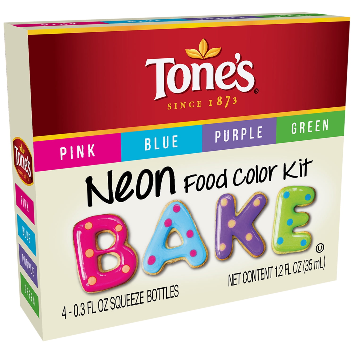 Tone's Neon Food Color Kit, 0.3 fl oz, 4 Count - Walmart.com