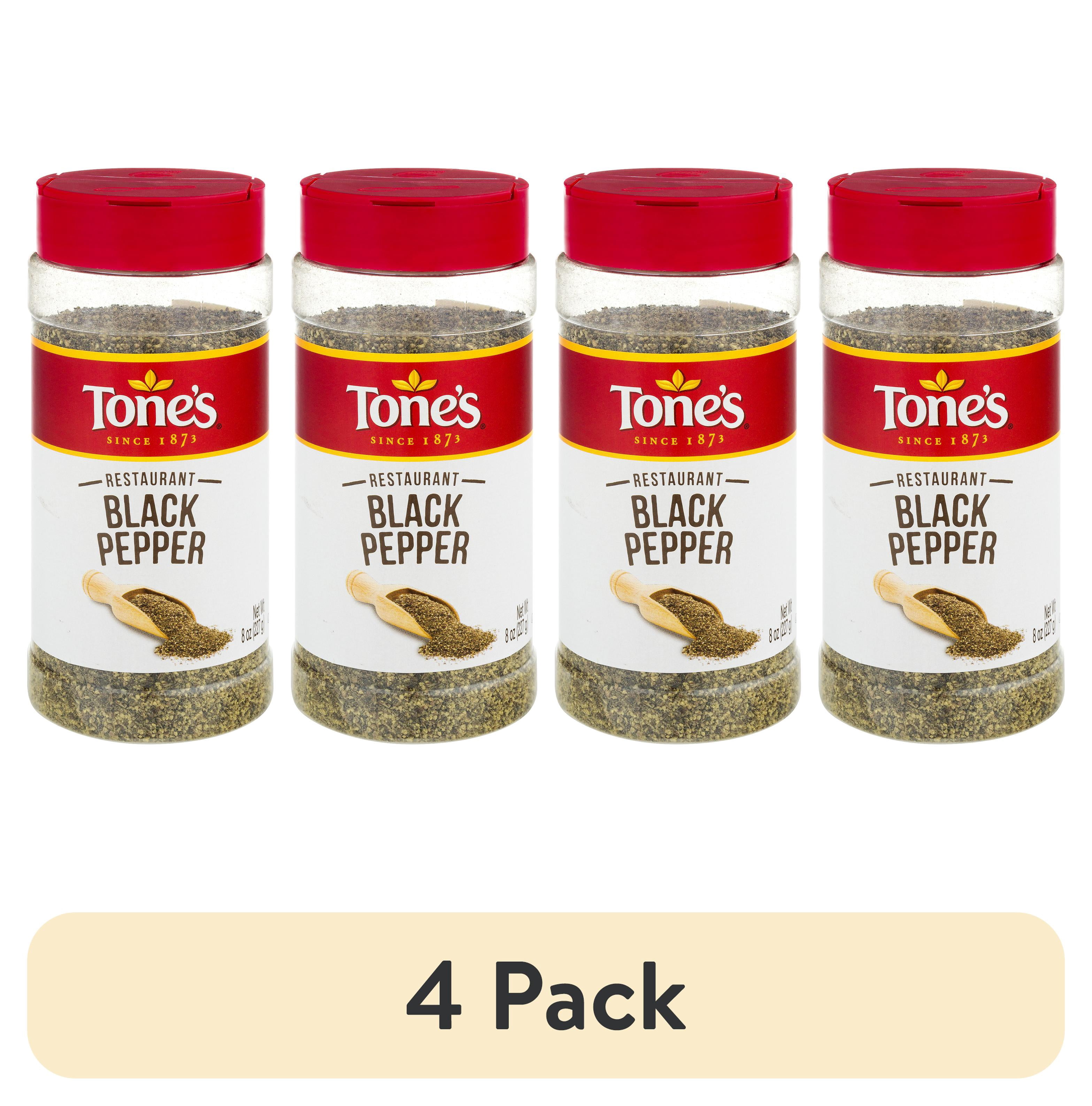 (4 pack) Tone's Restaurant Black Pepper, Kosher, 8 oz - Walmart.com