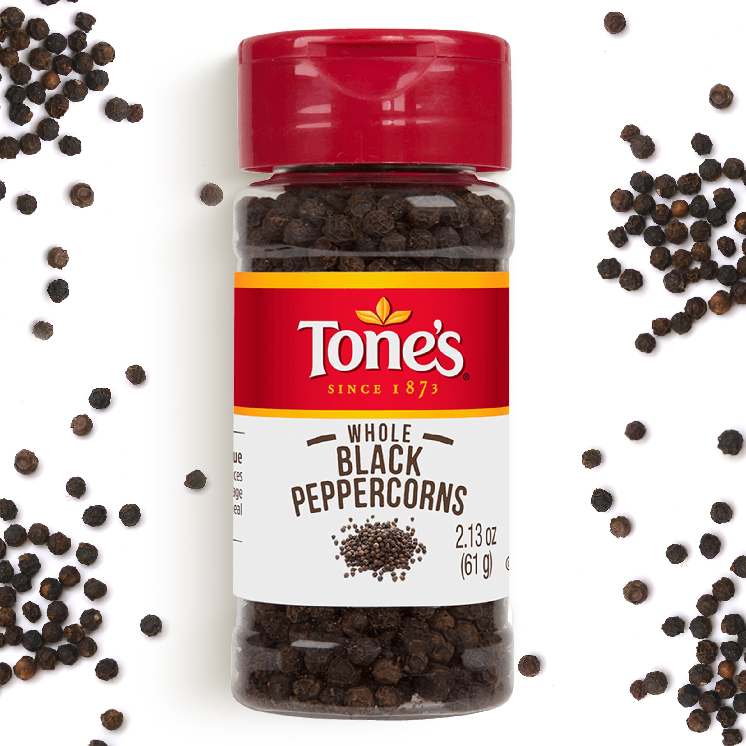 Tone's, Whole Black Peppercorns, 2.13 oz, Shelf-Stable Plastic Bottle ...