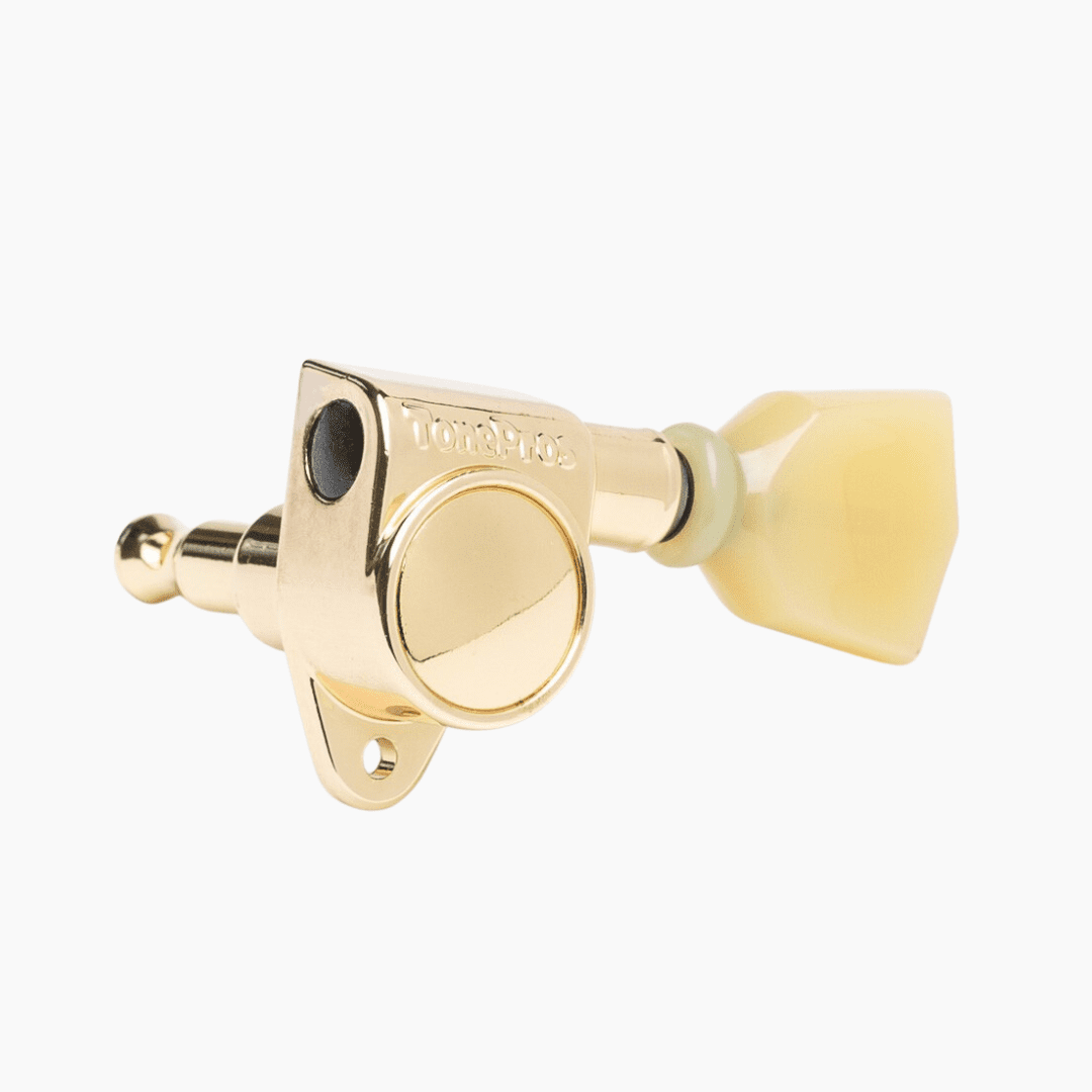 TonePros GKH330 3x3 Tuning Keys, Plastic Keystone Buttons - GOLD ...