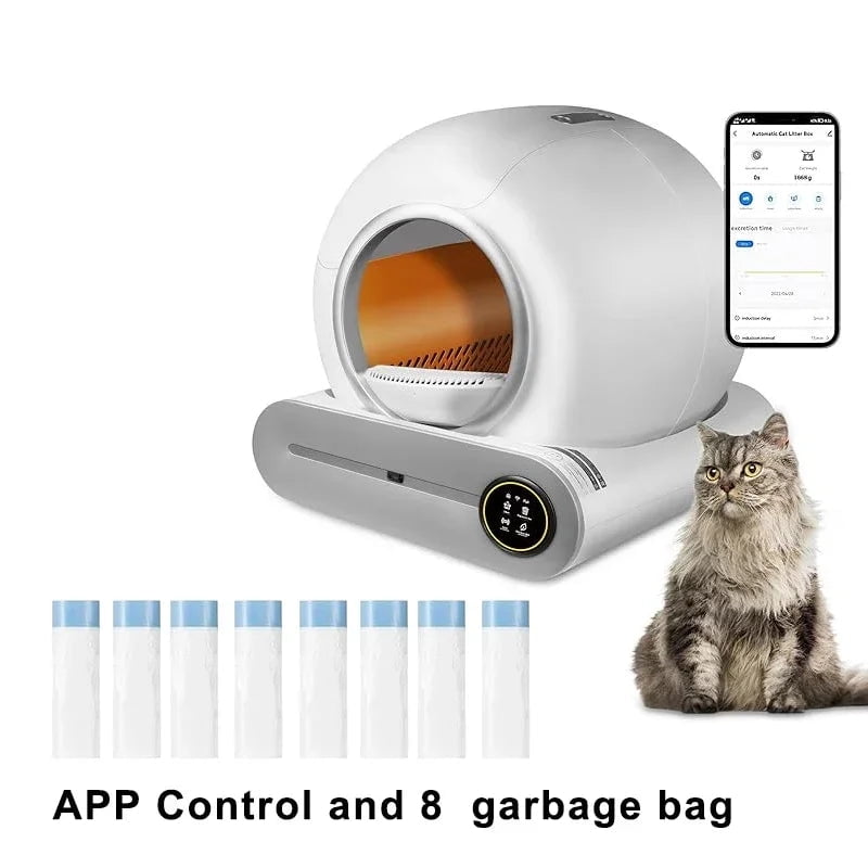 Tonepie Automatic Smart Cat Litter Box Self Cleaning Fully Enclosed 65L ...