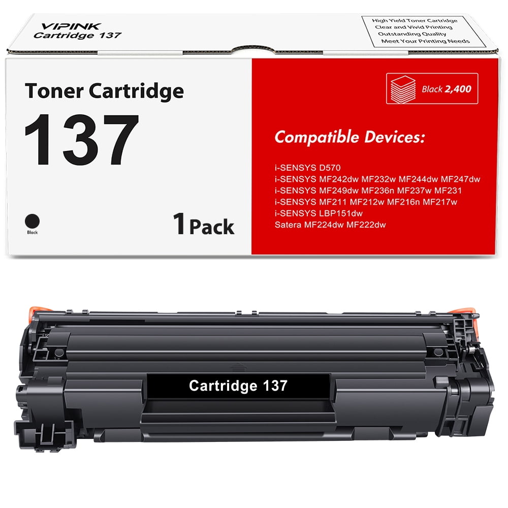 VIPink 1-Pack Compatible Toner Cartridge Replacement for Canon 137 CRG ...