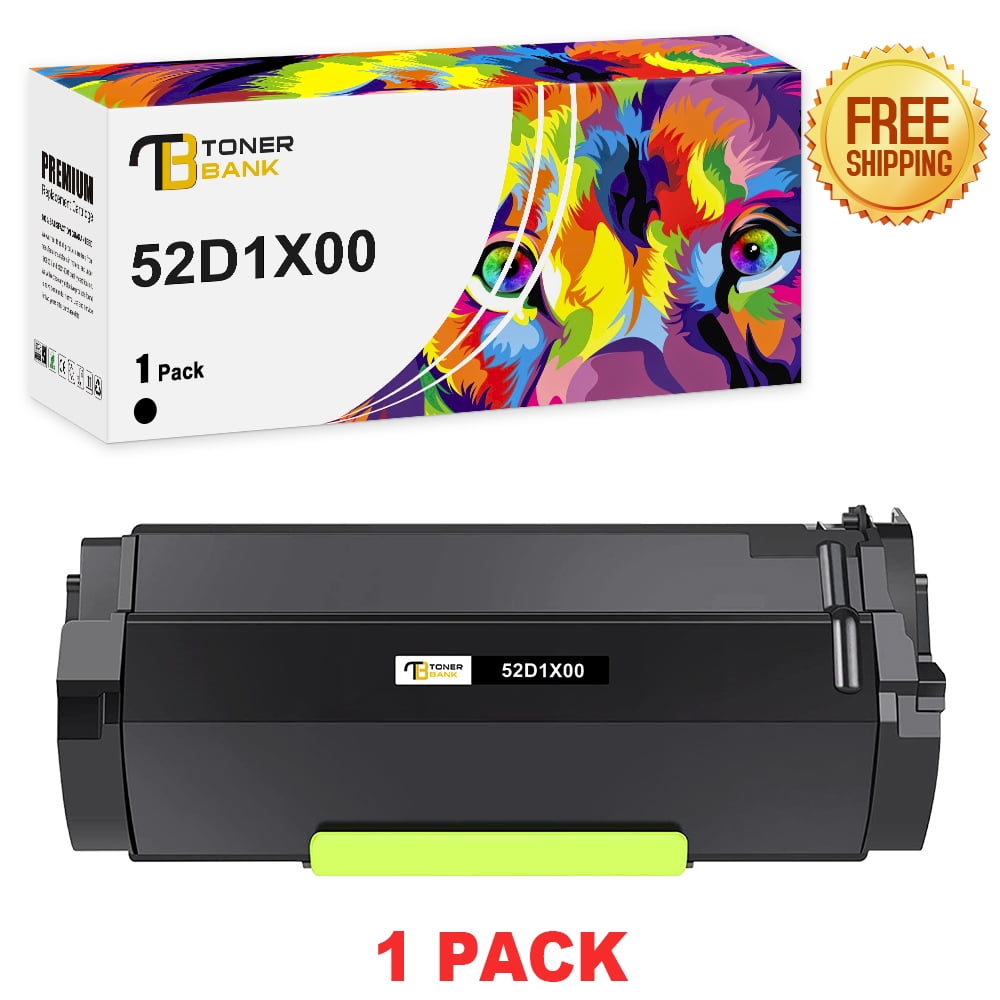Toner Bank 1-Pack Compatible Toner Replacement for Lexmark 52D1X00 ...