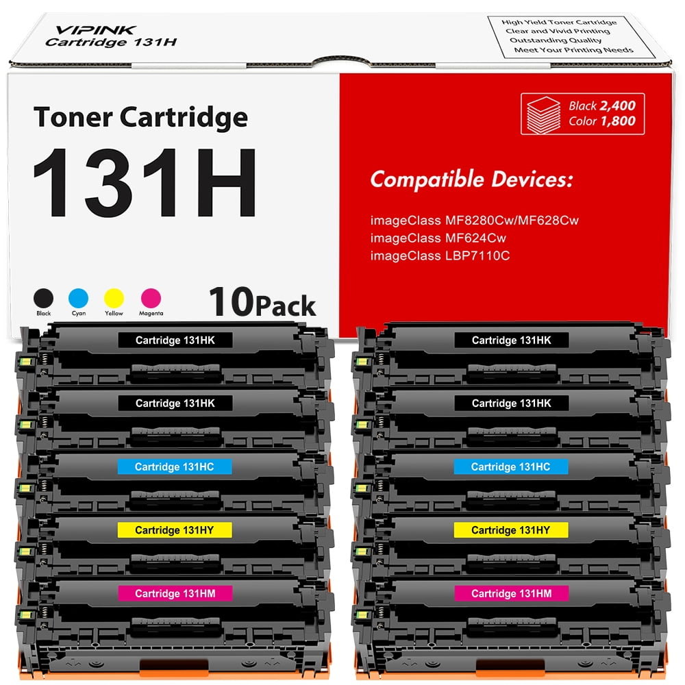 VIPink 10-Pack Compatible Toner Cartridge for Canon 131H 131 CRG-131H imageClass MF8280Cw ...