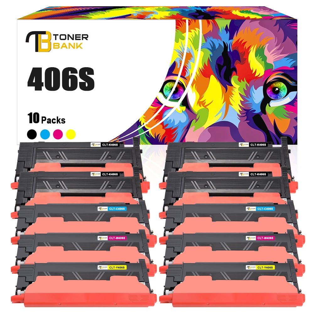 Toner Bank 10-Pack Compatible Toner for Samsung CLT-K406S/XAA K406 CLP-360 365 365W 366W CLX ...