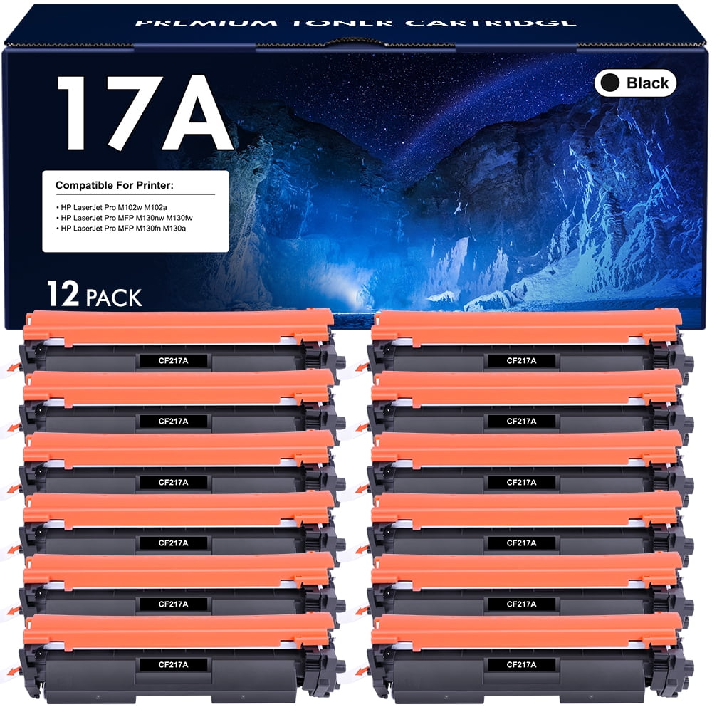 VIPink 12-Pack Compatible Toner for HP 17A CF217A LaserJet Pro M102w ...