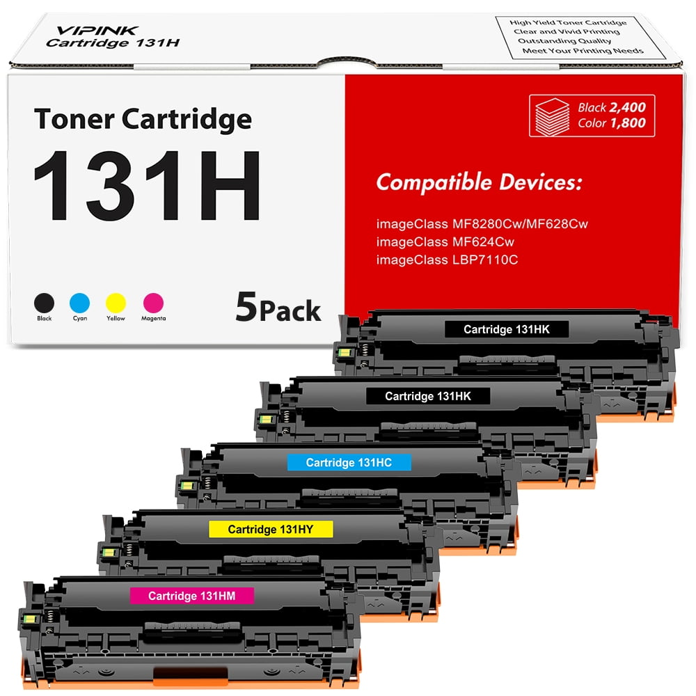 VIPink 131 131H Toner Cartridge 5-Pack Compatible for Canon 131 ...
