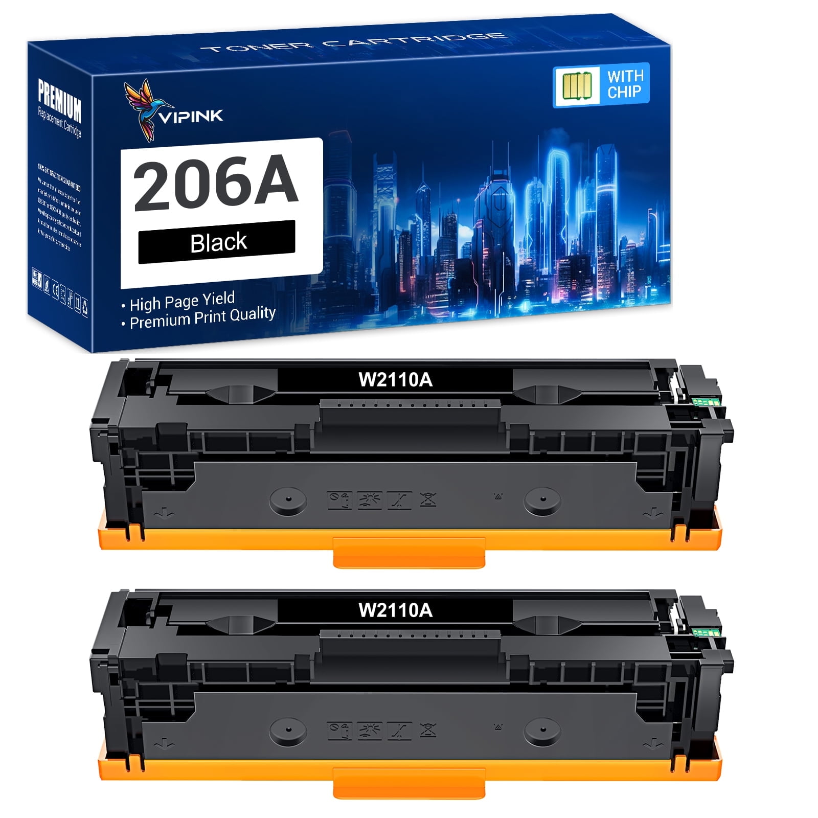 VIPink 2-Pack Compatible Toner Cartridge for HP W2110A 206A LaserJet ...