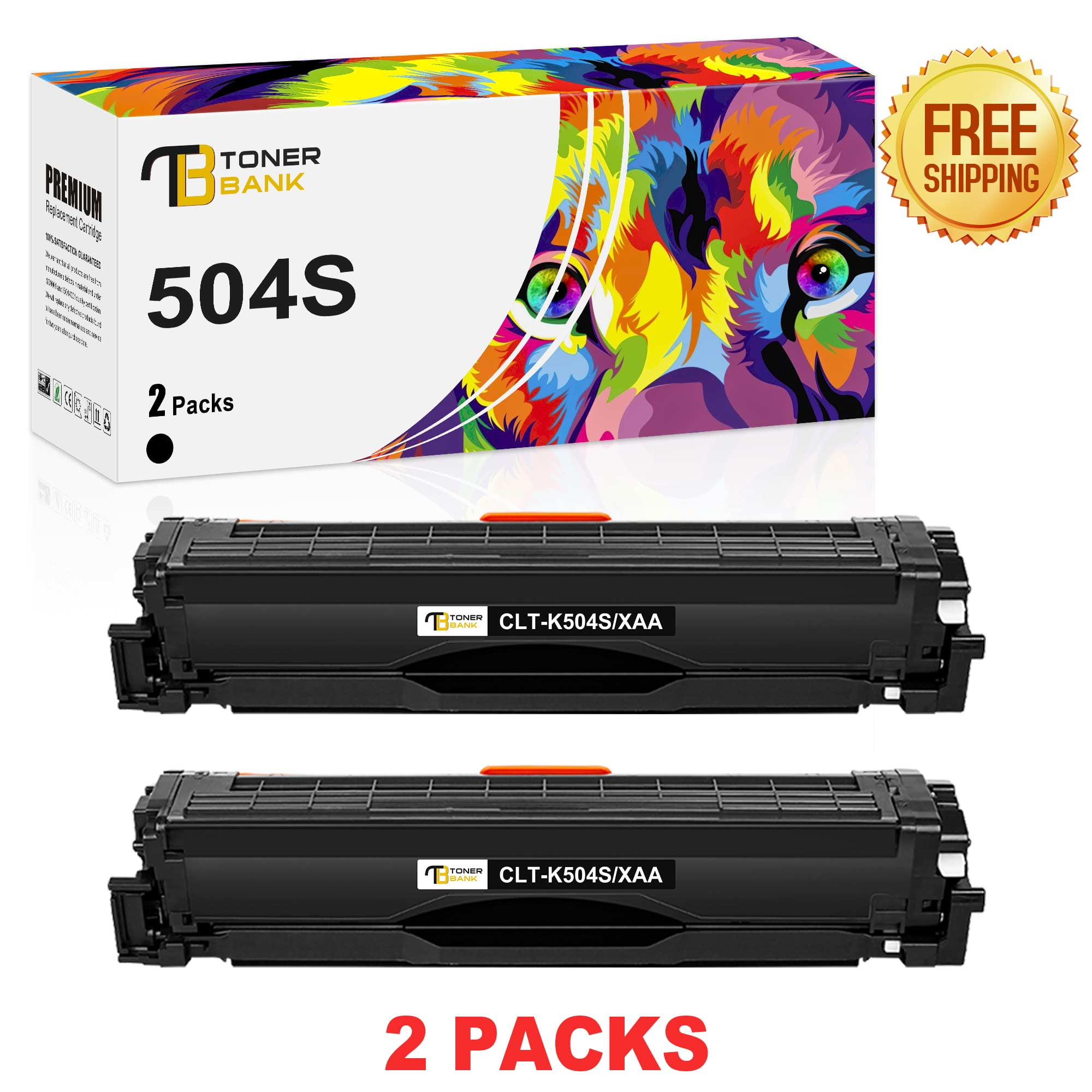 Toner Bank 2-Pack Compatible Toner for Samsung CLT-K504S/XAA K504 C1860FW C1810W SL-C1860FW SL ...