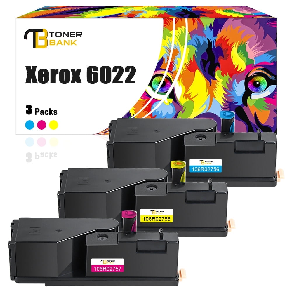 Toner Bank 3-Pack Compatible 6022 Toner Cartridge for Xerox Phaser 6022 ...