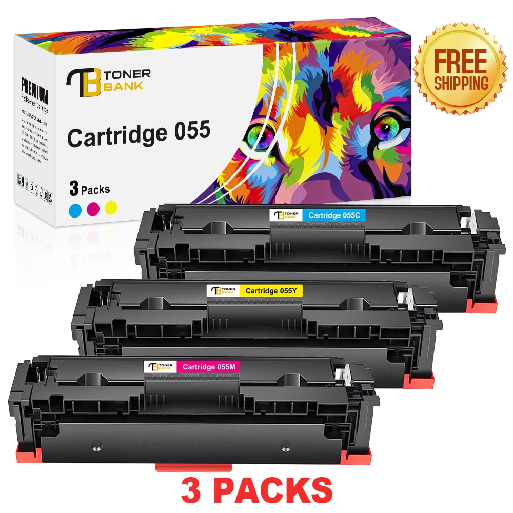 Toner Bank 3-Pack Compatible Toner Cartridge with Chip for Canon ...