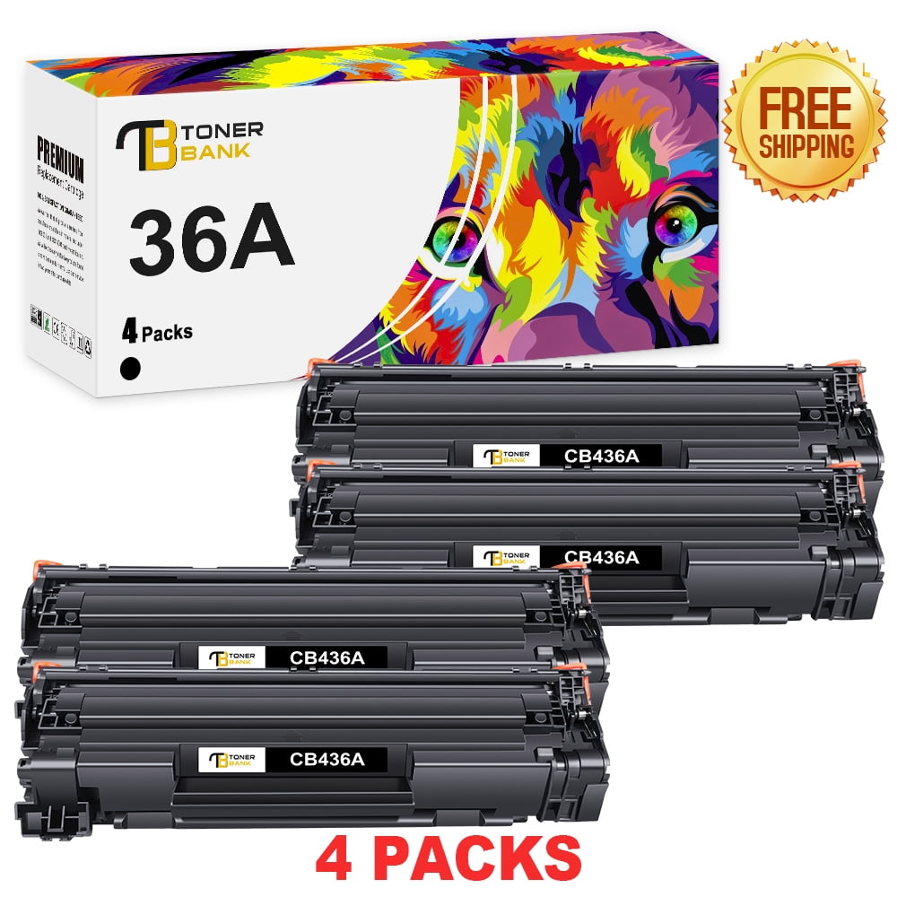 Toner Bank 4-Pack 36A Toner Cartridge High Yield Compatible for HP ...