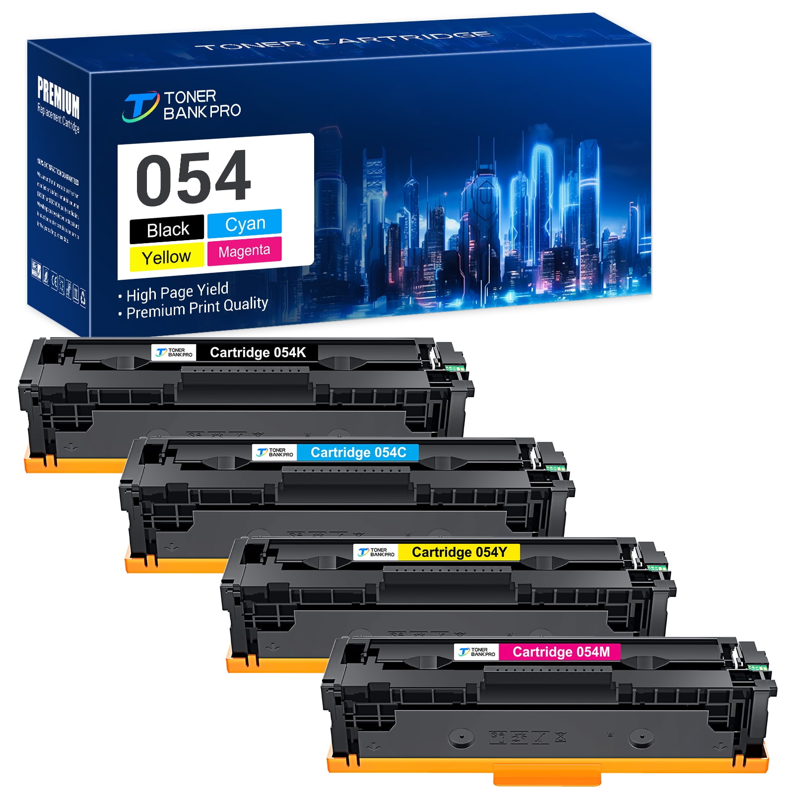 Toner Bank 4-Pack Compatible Toner for Canon 054 LBP620 Series Color ...