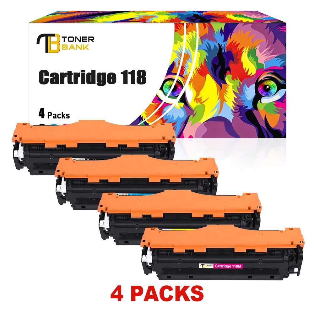 Toner Bank 4-Pack Compatible Toner for Canon 118 imageClass LBP7660CDN ...