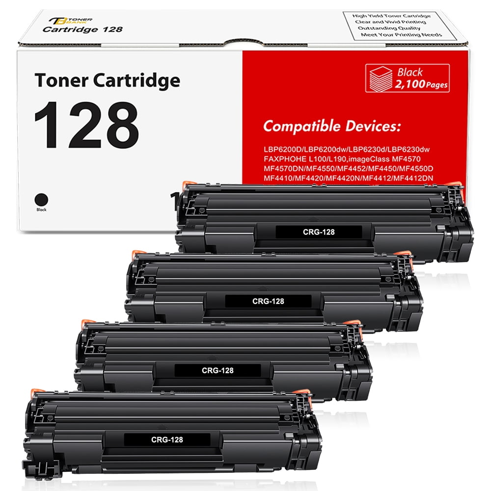 128 Black Toner Cartridges Compatible for Canon 128 CRG128 CRG 128 ...