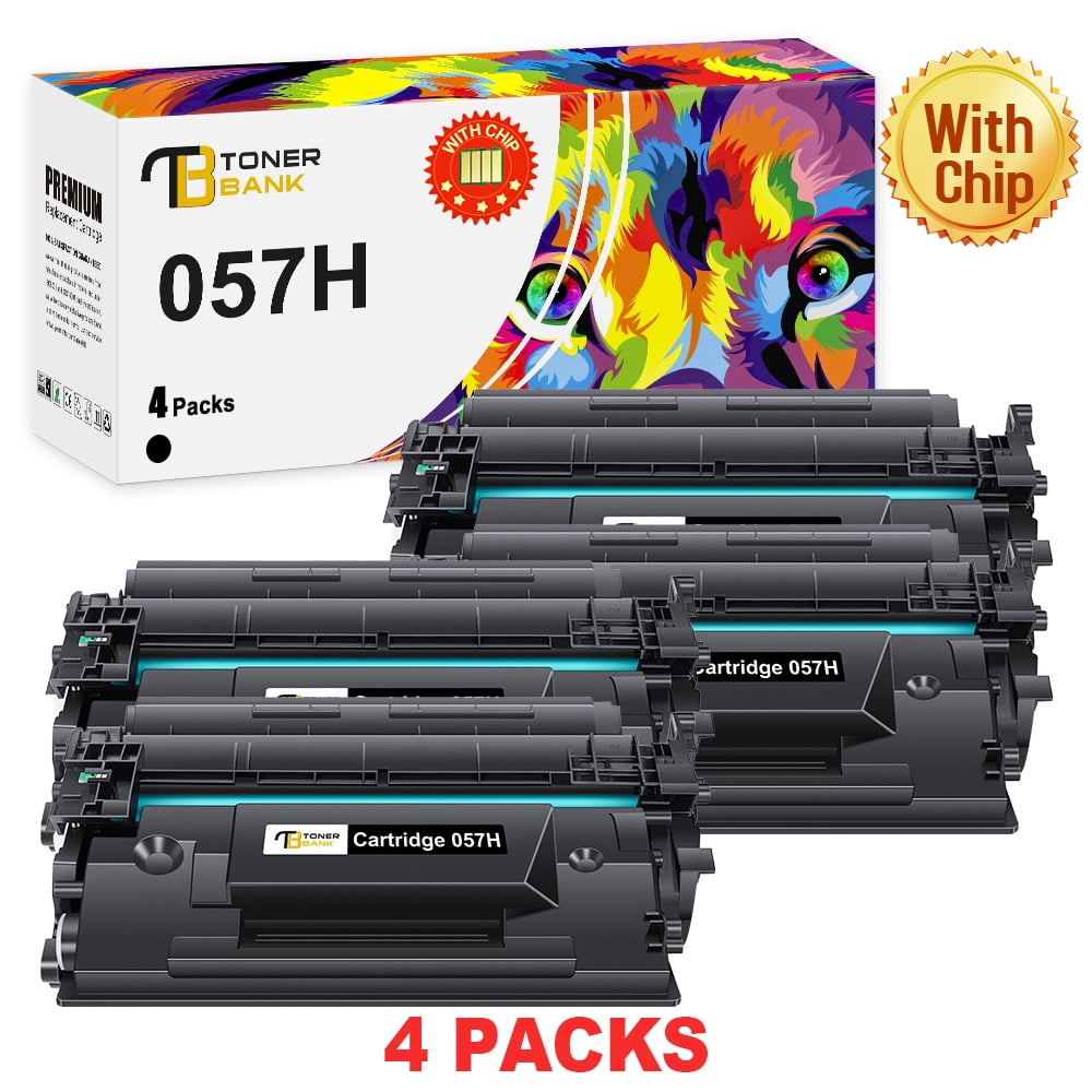 Toner Bank 4-Pack Compatible Toner for Canon Cartridge 057H with chip ...