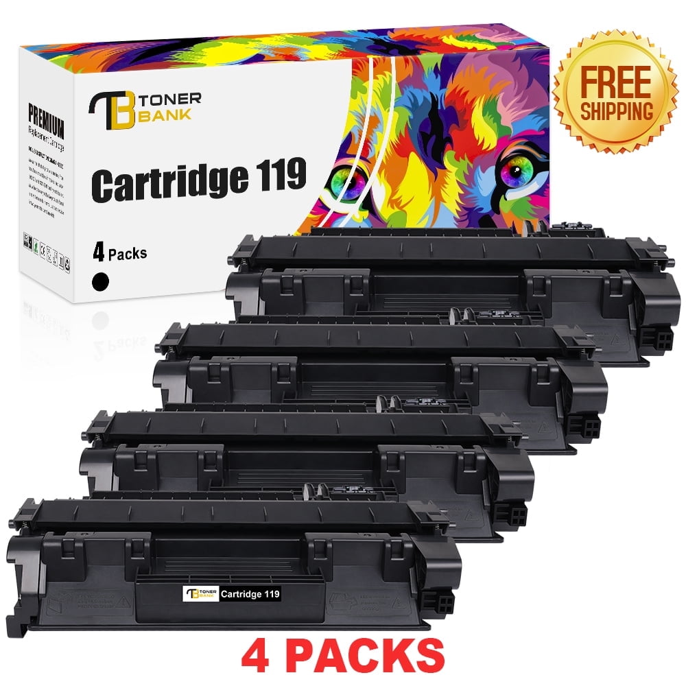Toner Bank 4-Pack Compatible Toner for Canon Cartridge 119 Image Class ...