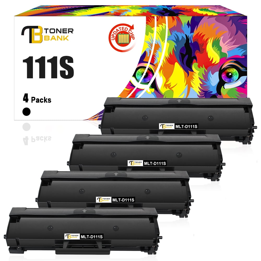 Toner Bank 4-Pack Compatible Toner Cartridge Replacement for Samsung MLT-D111S Xpress SL-M2020 ...