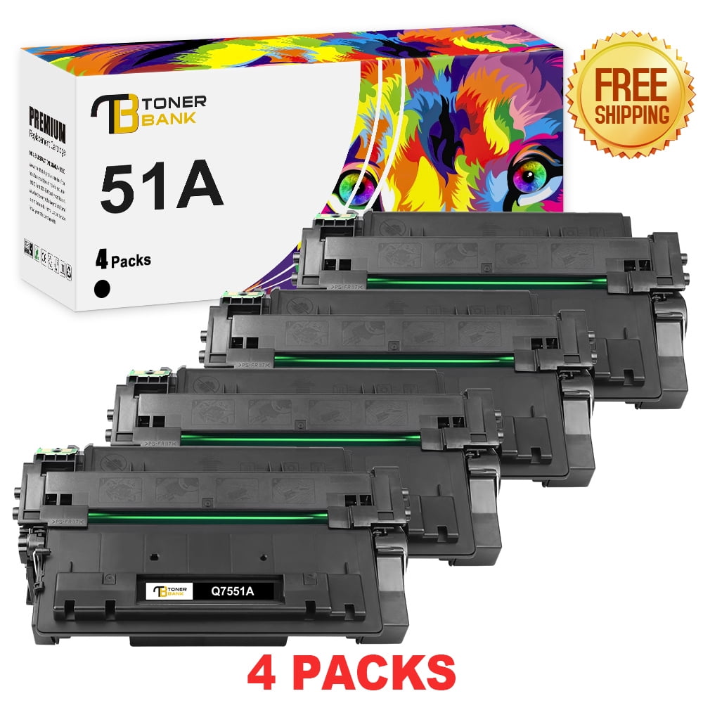 Toner Bank 4-Pack Compatible Toner Cartridge Replacement for HP Q7551A ...