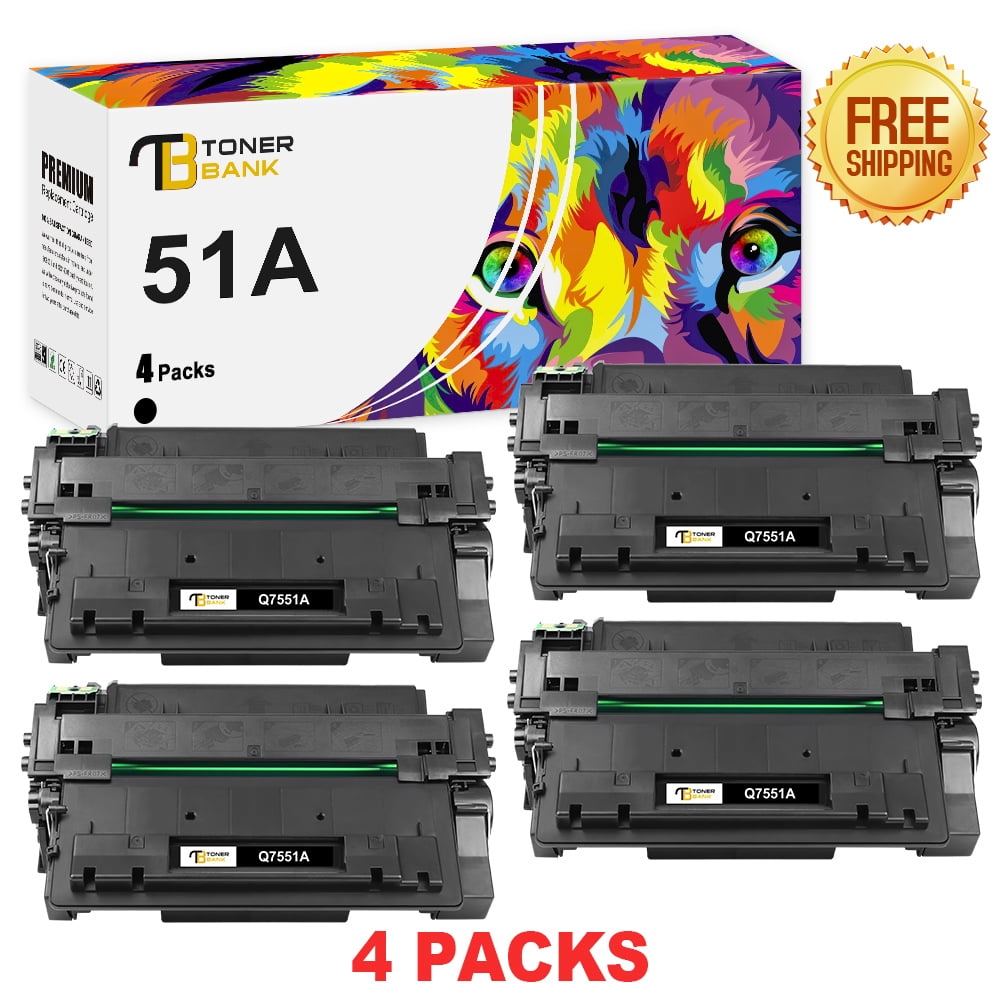 Toner Bank 4-Pack Compatible Toner Cartridge for HP Q7551A LaserJet ...