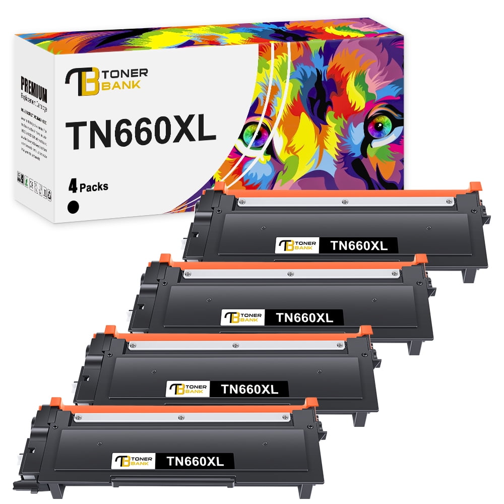 Toner Bank 4-Pack TN660 Toner Cartridge Replacement Compatible for ...