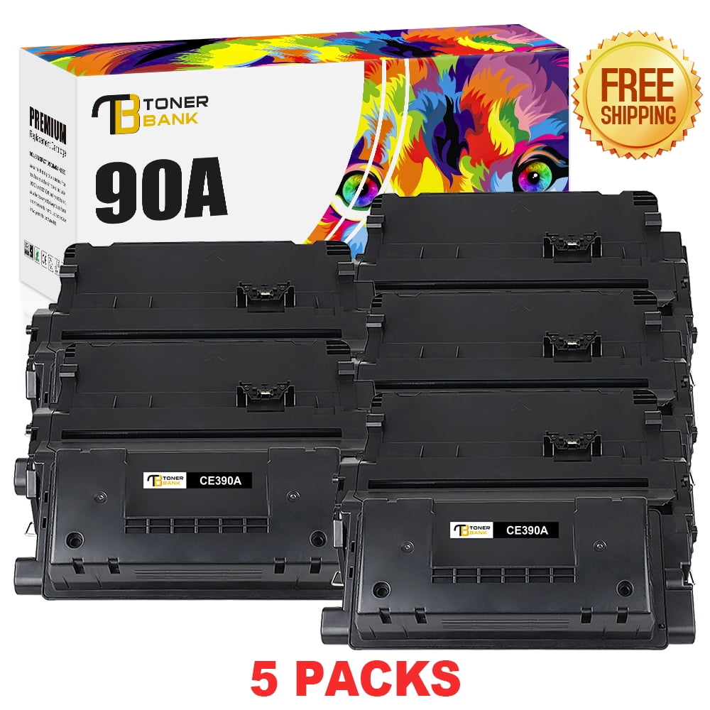 Toner Bank 5-Pack Compatible Toner Cartridge for HP CE390A LaserJet ...