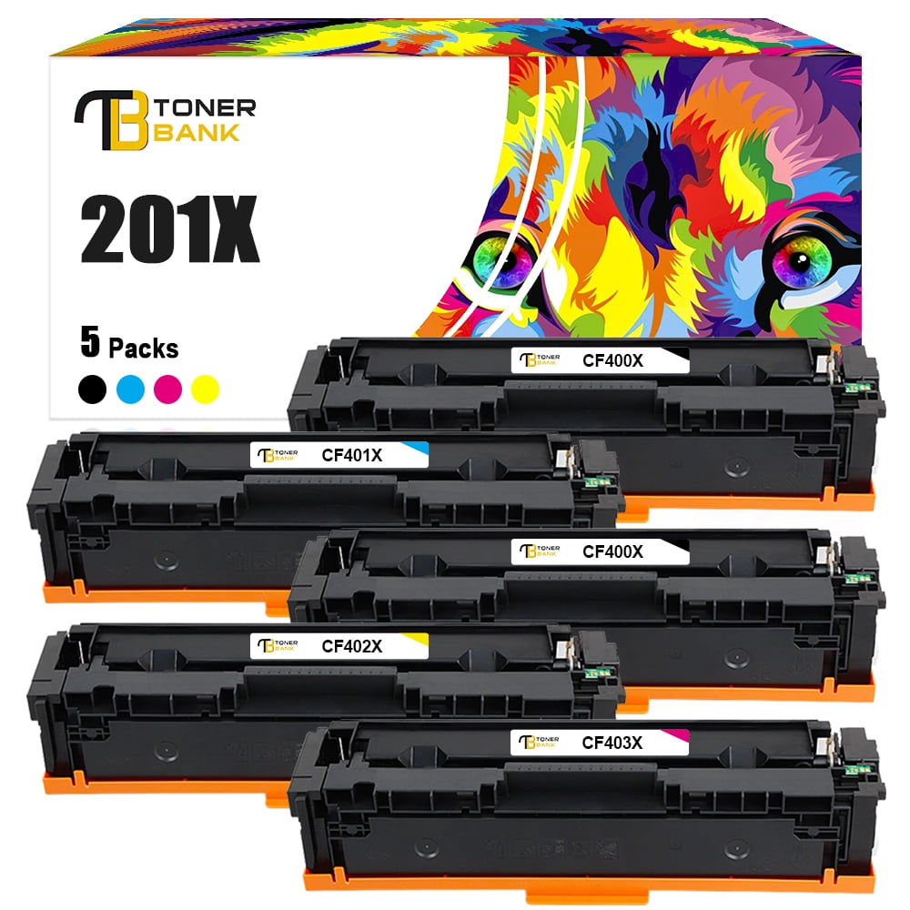 Toner Bank 5-Pack Compatible Toner Cartridge Replacement for HP CF400X ...
