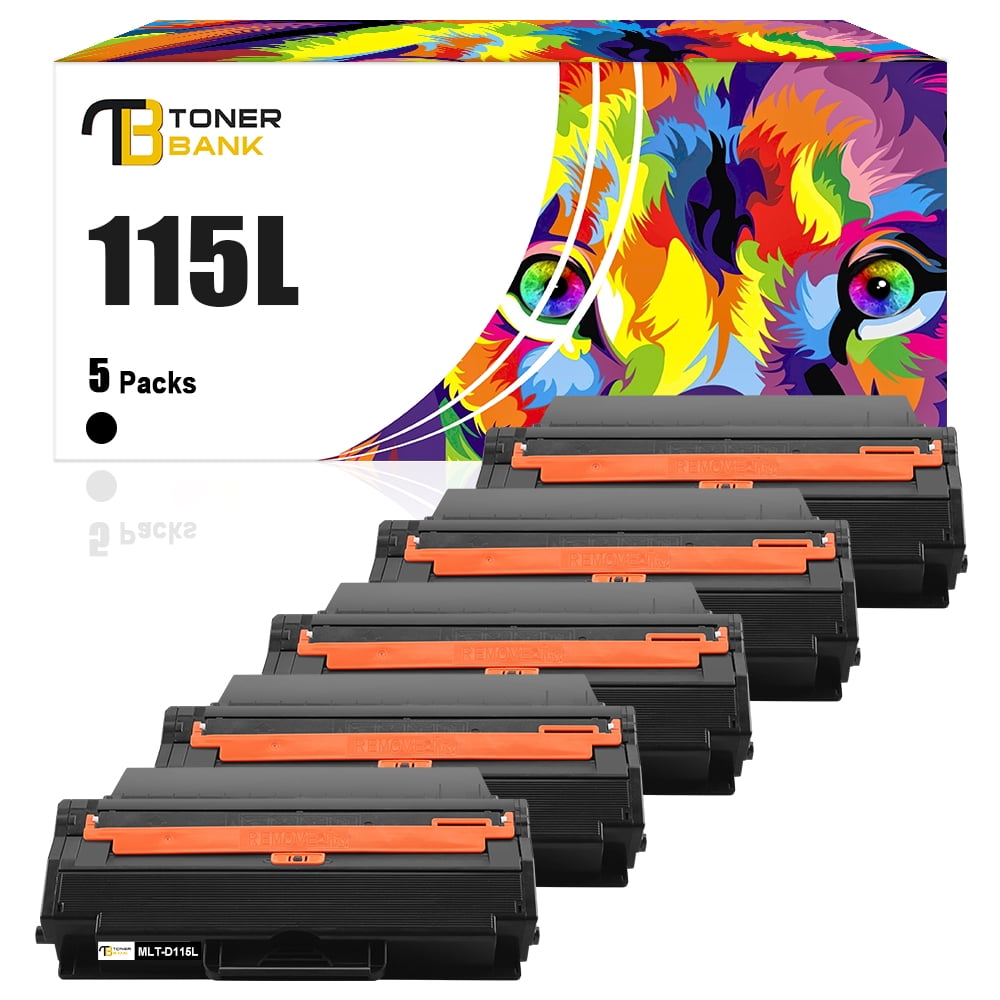 Toner Bank 5-Pack Compatible Toner for Samsung 115L MLT-D115L D115L Xpress SL-M2620 SL-M2670 SL ...