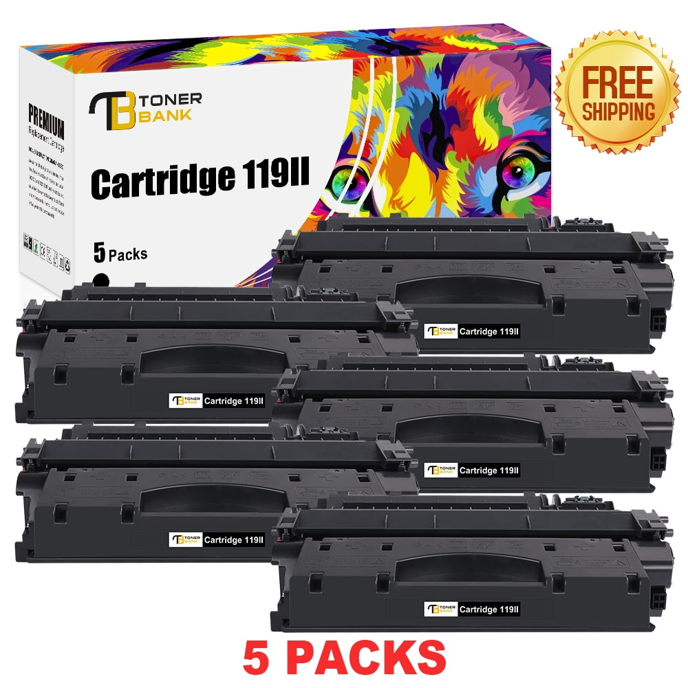 Toner Bank 5-Pack Compatible Toner Cartridge for Canon 119 119II Image ...