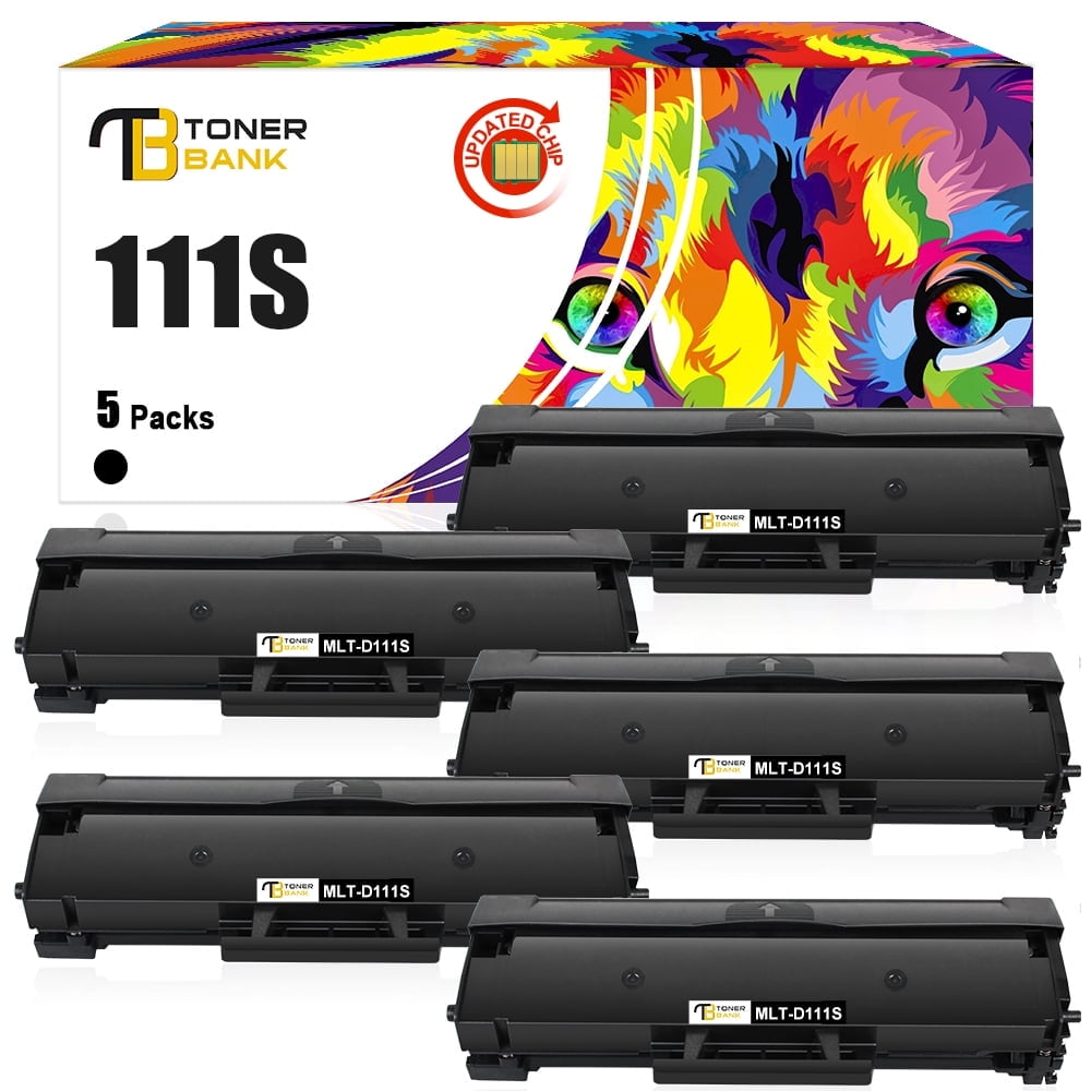 Toner Bank 5-Pack Compatible Toner Cartridge Replacement for Samsung MLT-D111S Xpress SL-M2020 ...