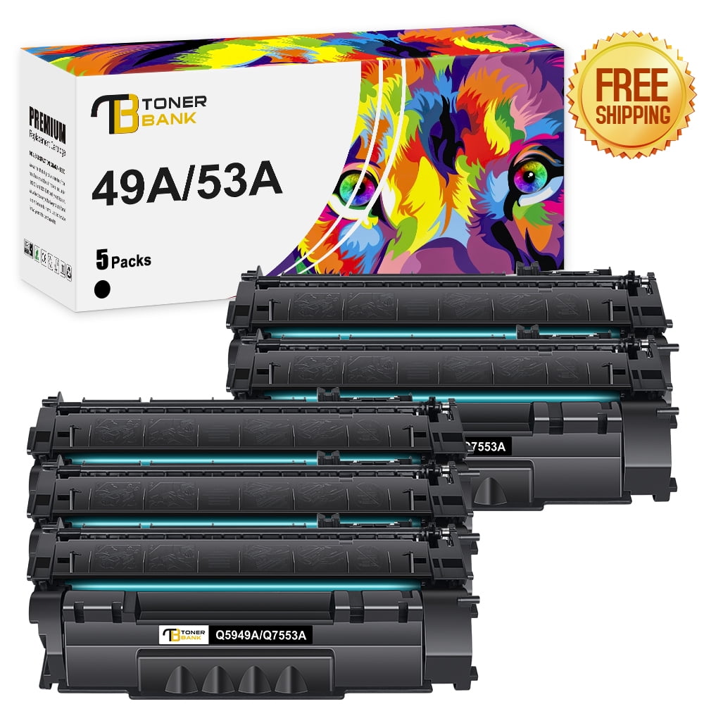 Toner Bank 5-Pack Compatible Toner Replacement for HP 49A Q5949A 49A ...