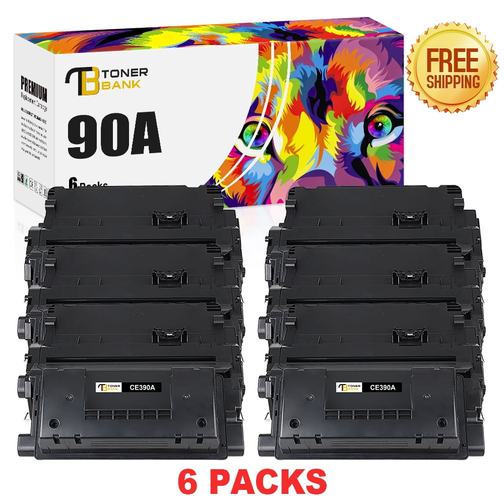 Toner Bank 6-Pack Compatible Toner Cartridge for HP 90A CE390A LaserJet ...