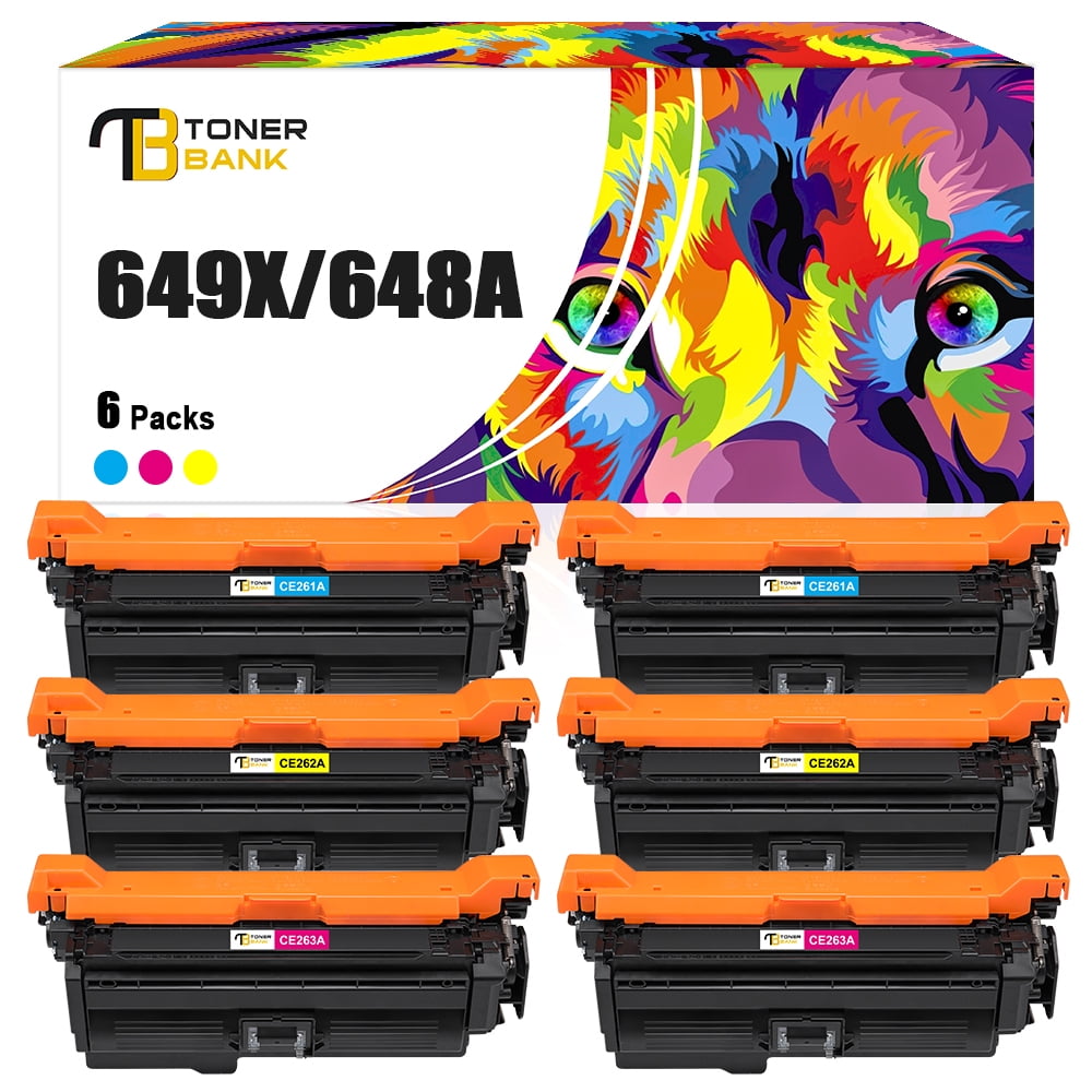 Toner Bank 6-Pack Compatible Toner Cartridge for HP CE260X 647X Color ...