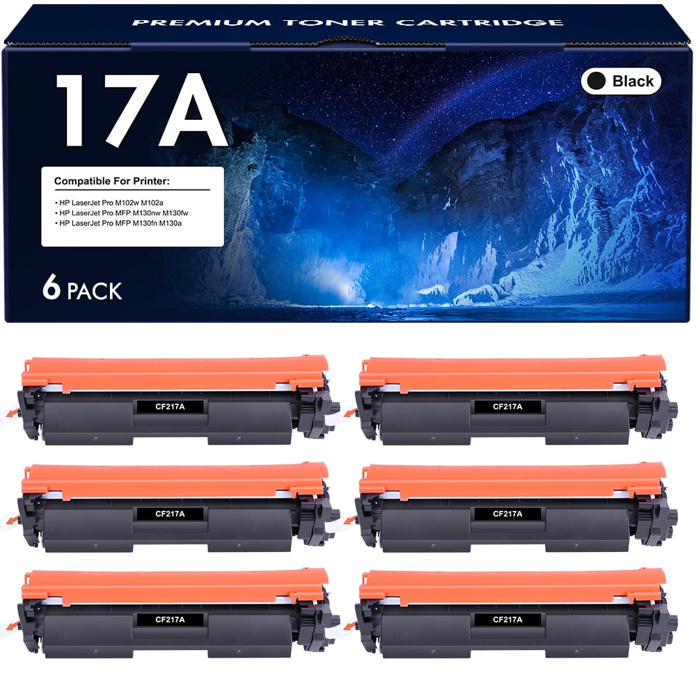 VIPink 6-Pack Compatible Toner for HP CF217A LaserJet Pro M102w M102a ...