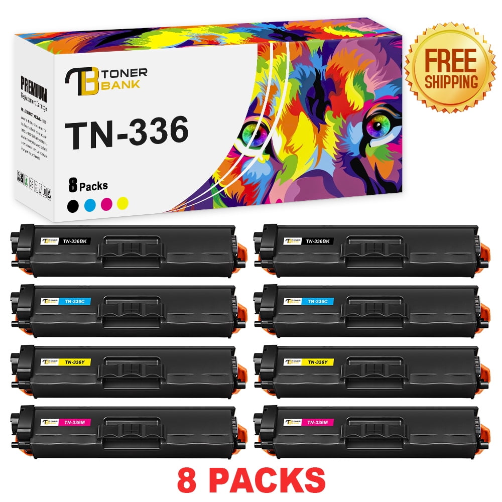 Toner Bank 8-Pack Compatible Toner Cartridge for Brother TN-336BK TN336 ...