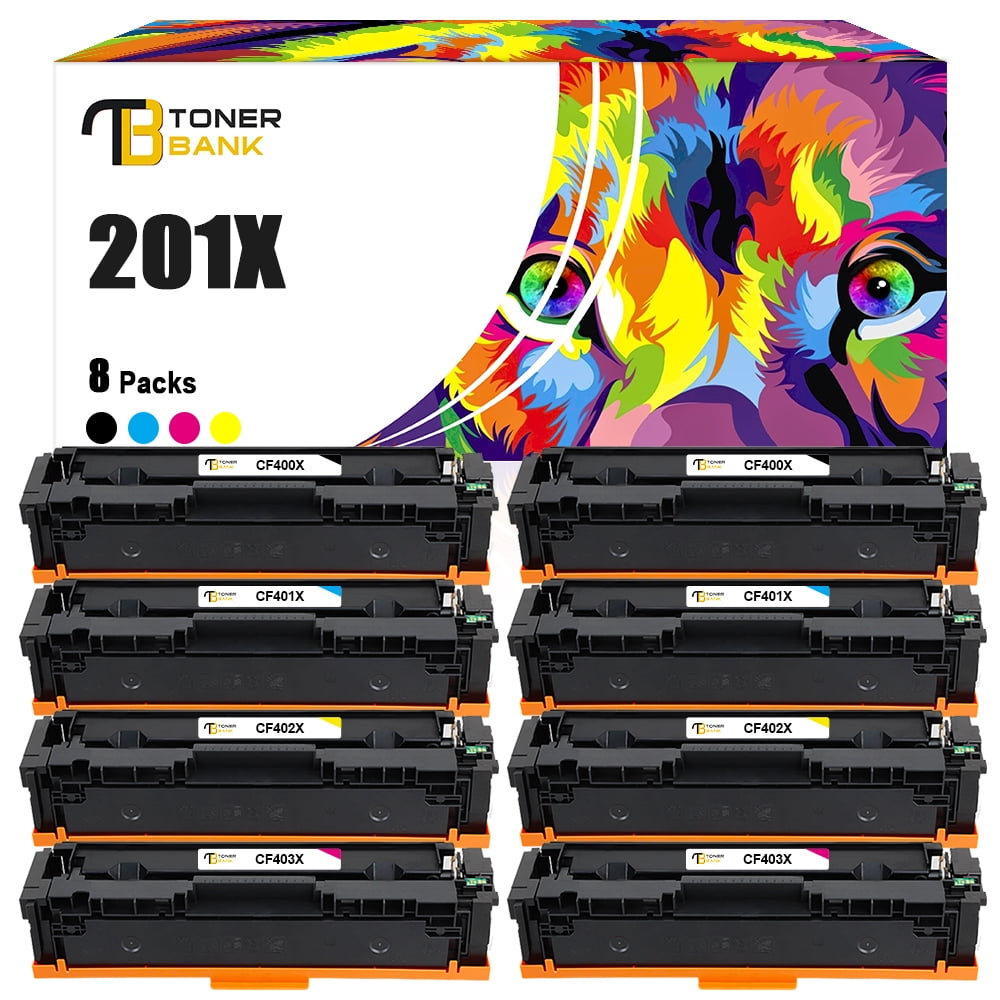 Toner Bank 8-Pack Compatible Toner Cartridge Replacement for HP CF400X ...