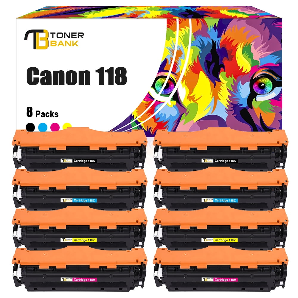 Toner Bank 8 Packs Compatible Toner Cartridge for Canon 118 CRG-118 ...