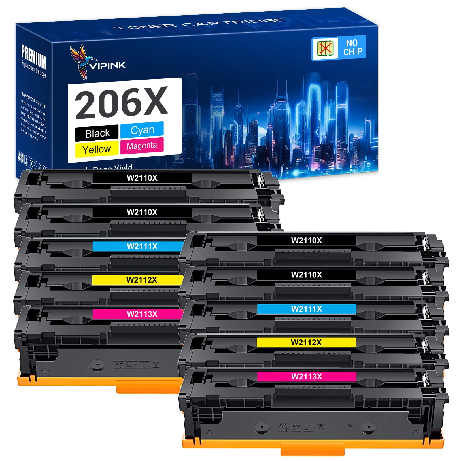 VIPink Compatible Toner Cartridge Replacement NO CHIP for HP 206X ...