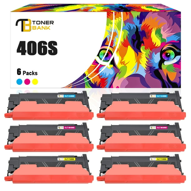 Toner Bank Compatible Toner Cartridge Replacement for Samsung 406S CLT-K406S/XAA CLT-C406S/XAA ...